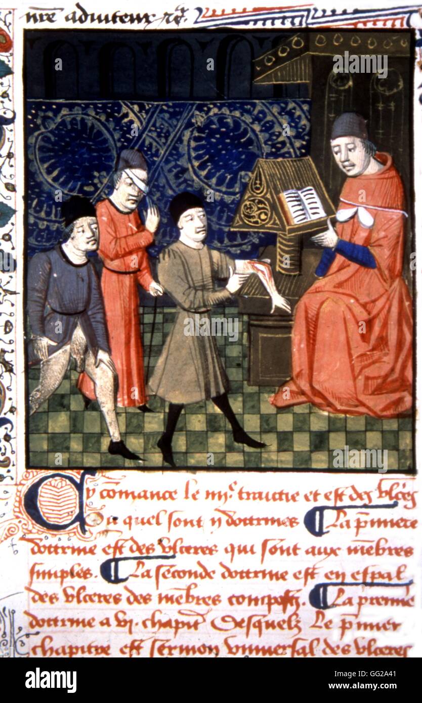 Medical manuscript at the surgerys office three men waiting hi-res ...