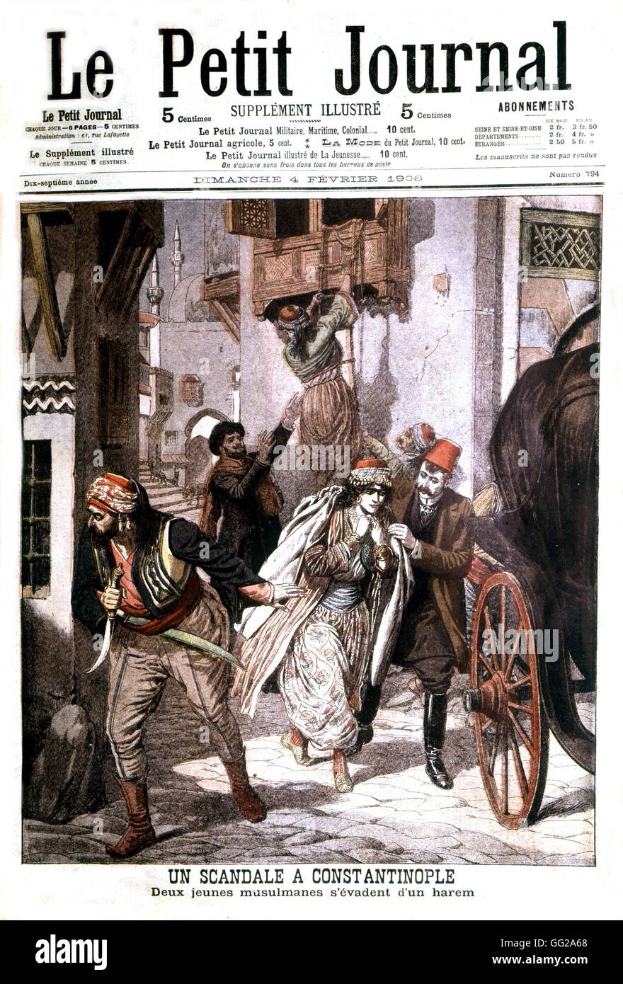 Scandale in constantinople two young muslim women escaping harem hi-res ...