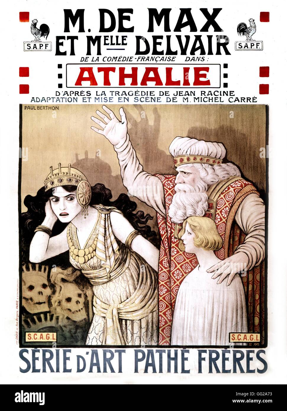 Berthou. Poster for the play "Athalie", by Jean Racine, featuring Mr ...