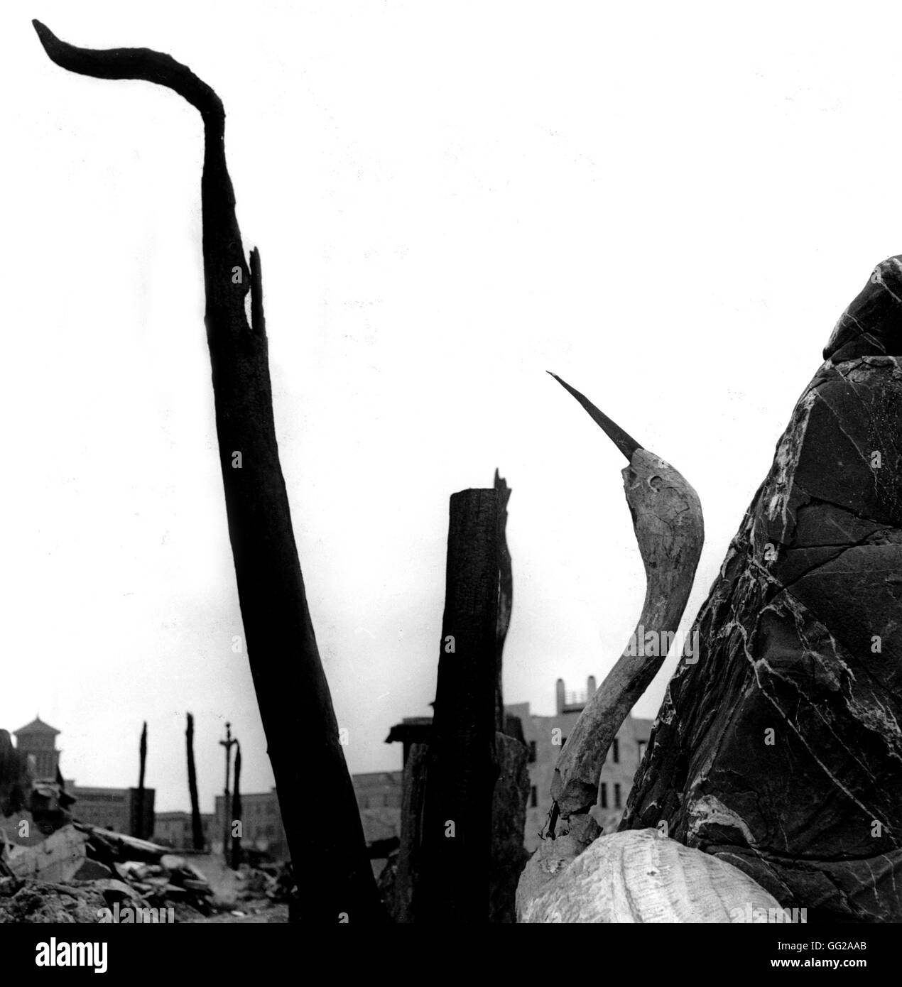 The devastated city of Hiroshima after the atomic bomb was launched on ...