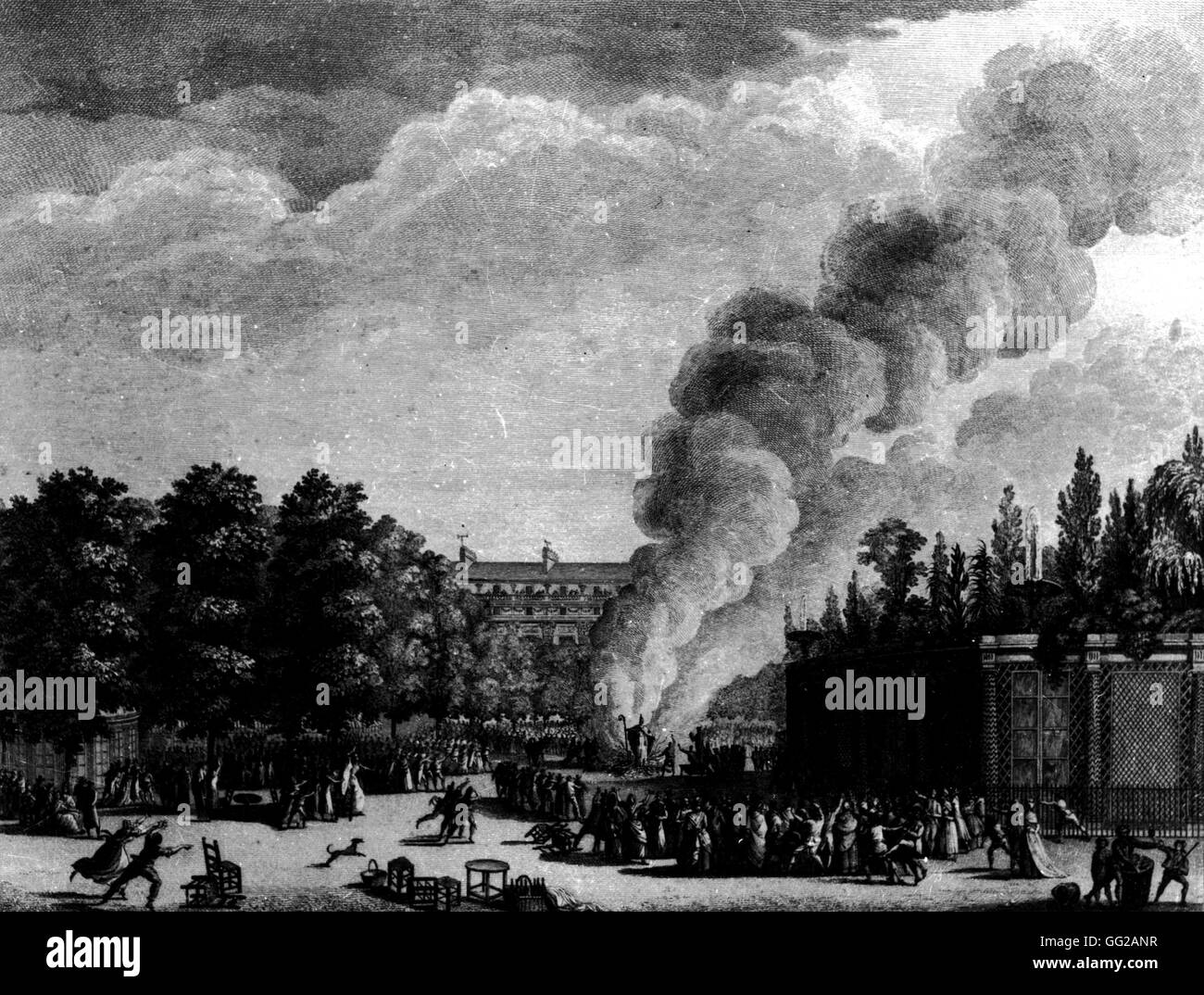 Paris. Mannequin of the Pope burned at Palais Royal April 6, 1791 ...