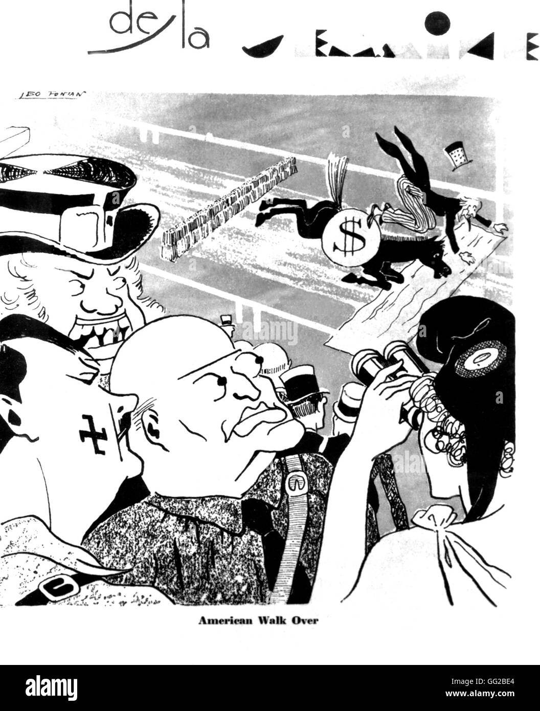 During the Great Depression, satirical cartoon about the dollar's fall ...