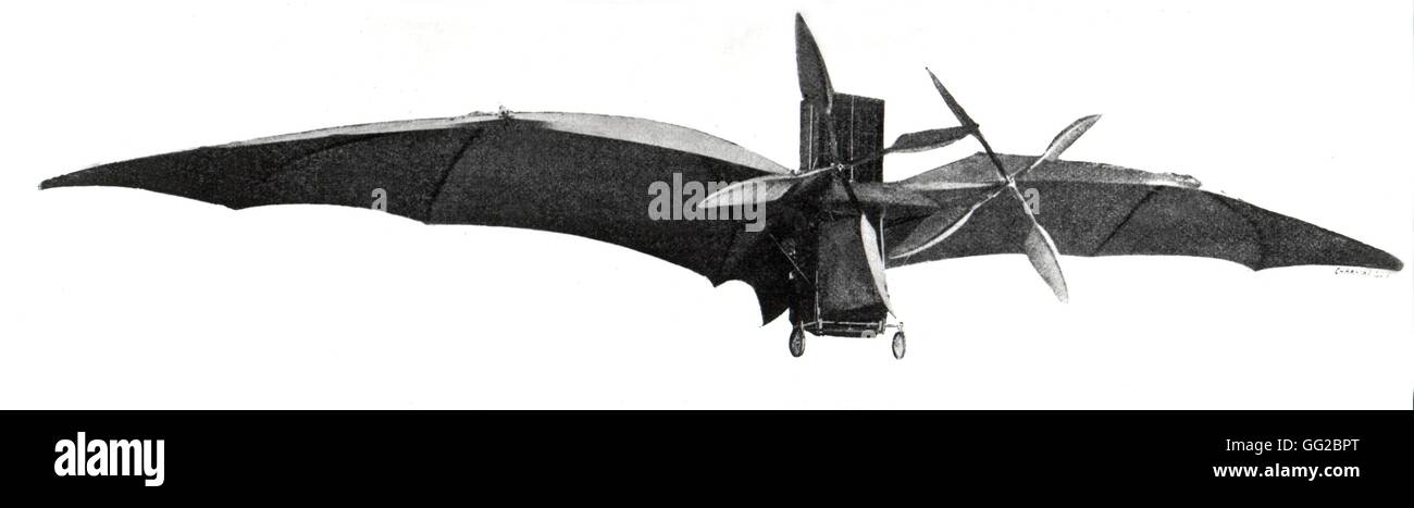 Ader's plane in flight position 1898 Stock Photo - Alamy