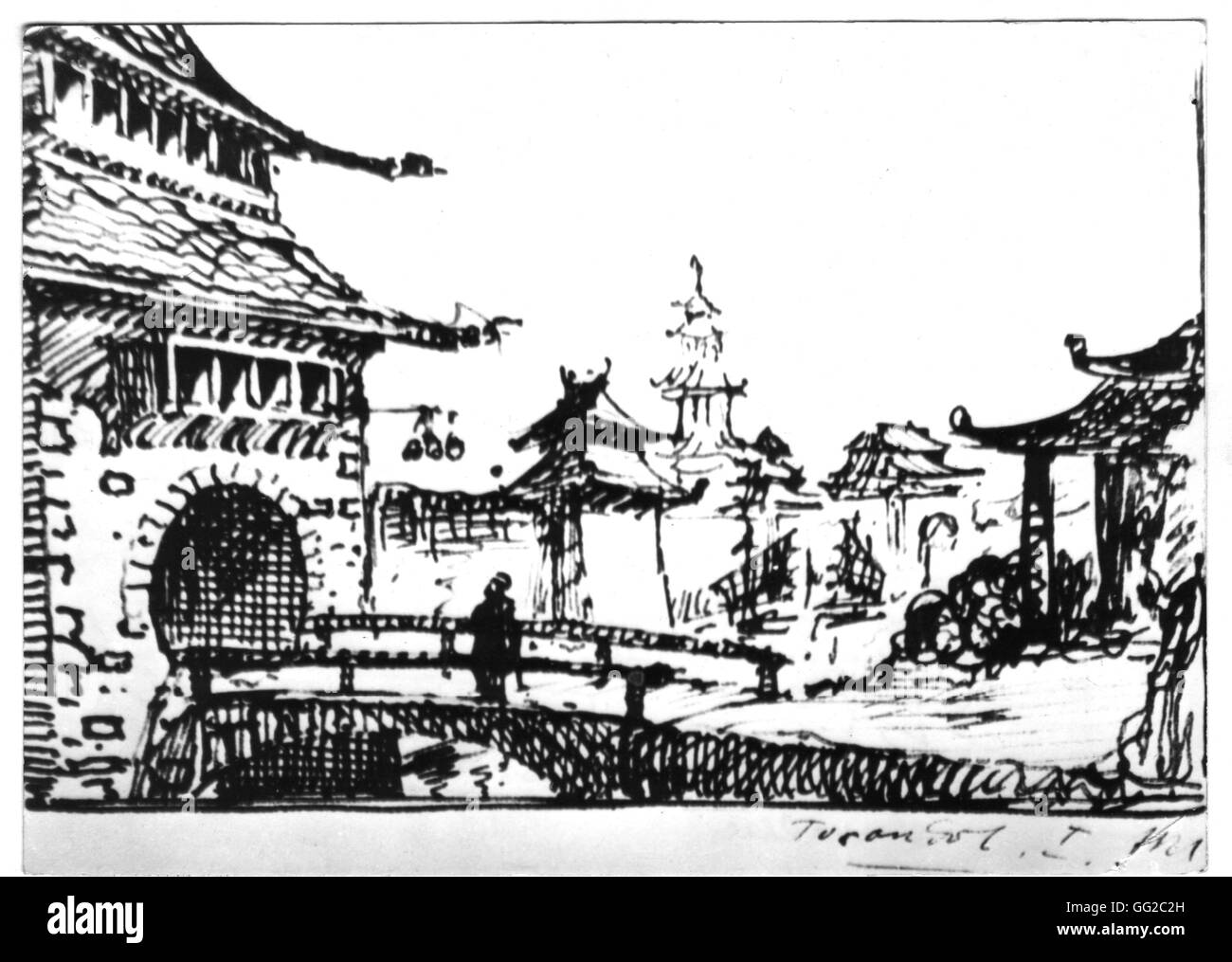 Drawing by Adolf Hitler. Excerpt from Dumoulin's movie: "L'art et la ...