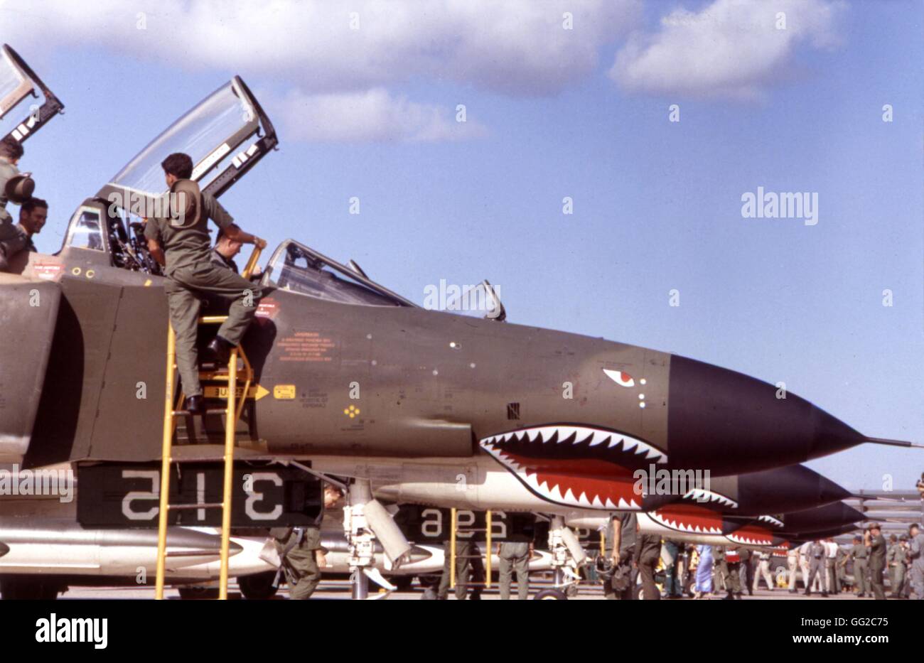 The U.S. Air Force Phantoms after their landing at Korat November 17 ...