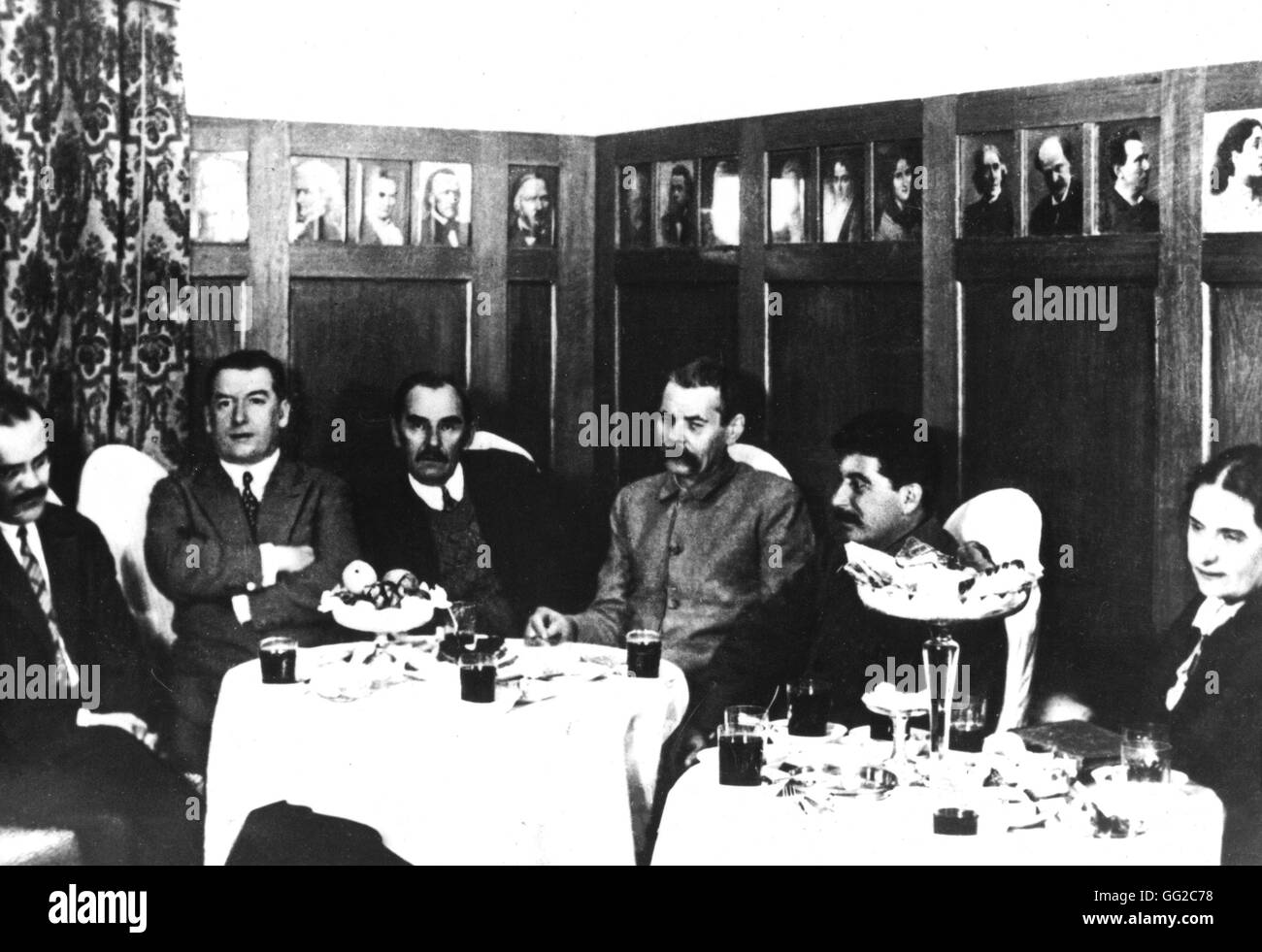 Stalin and Gorky 1930 U.S.S.R. Paris. Bibliothèque nationale Stock ...