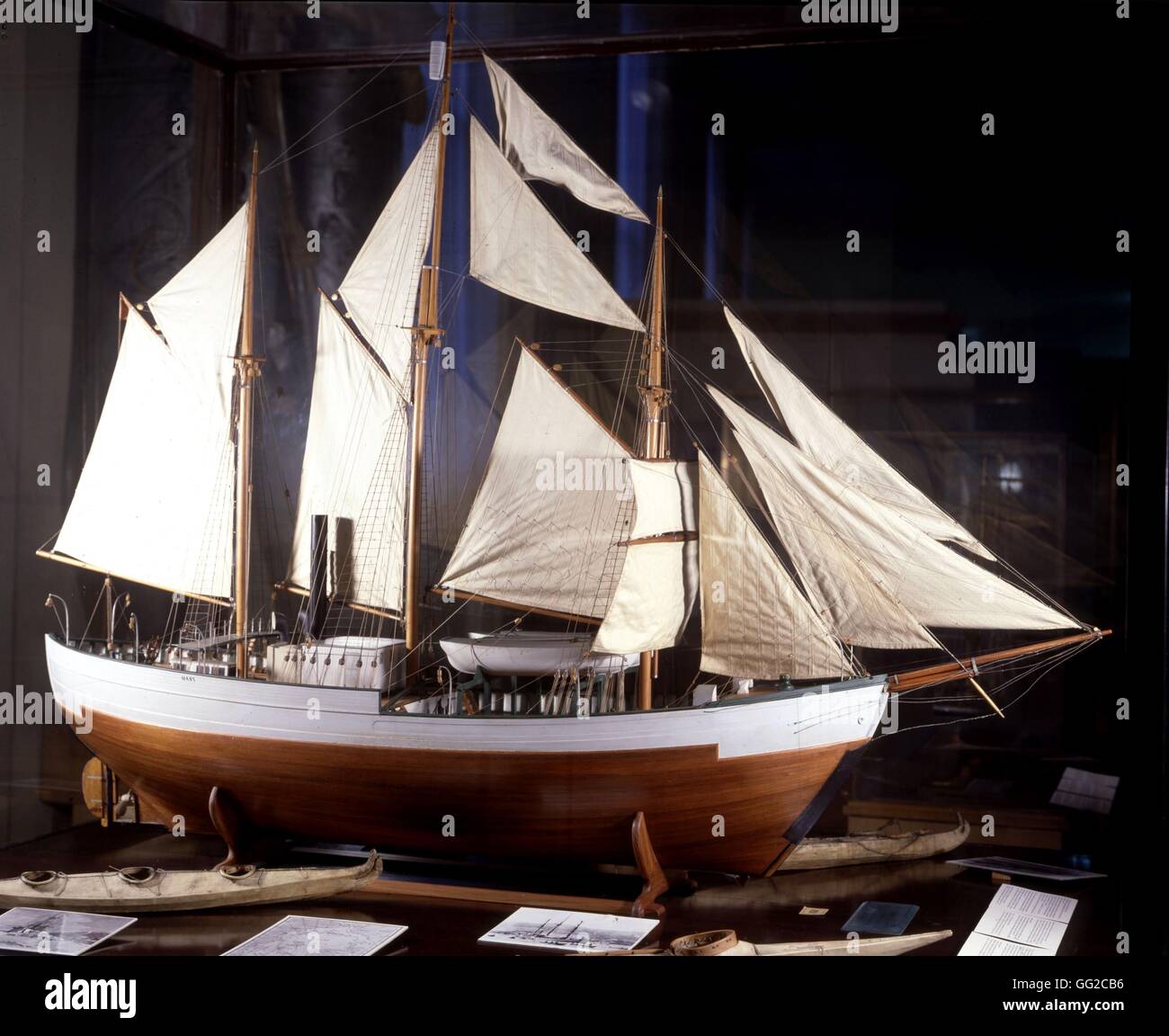 Scale model of Nansen's ship 'Le Fram', on which he made his expedition ...