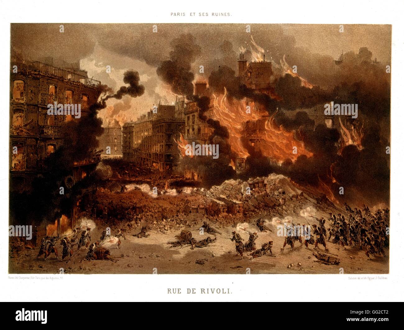 Paris, Fire on the Rue Rivoli 1870 France, Commune of Paris Paris ...