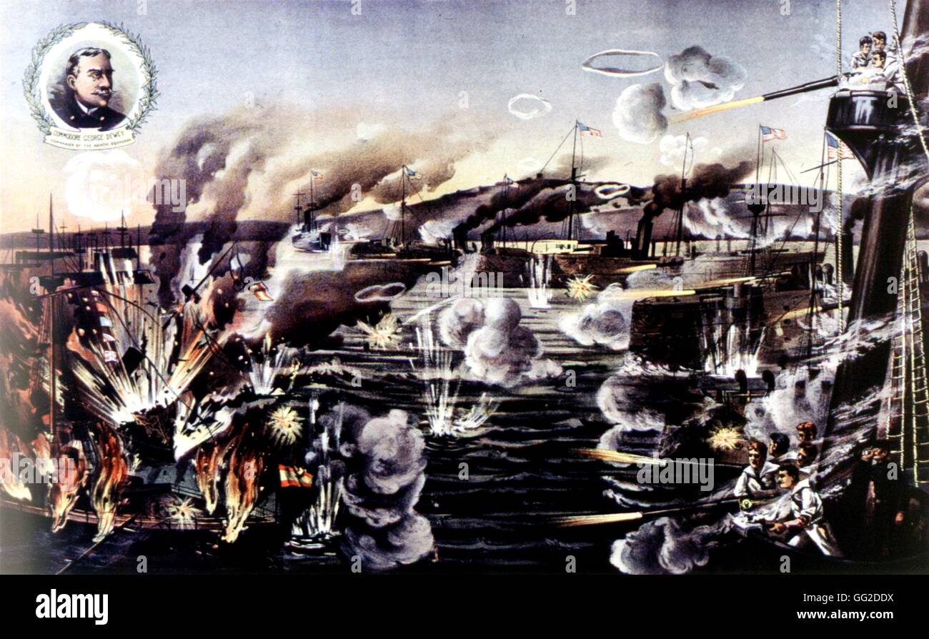 The Battle of Manilla bay, Philippines: Victory of Admiral Dewey May ...