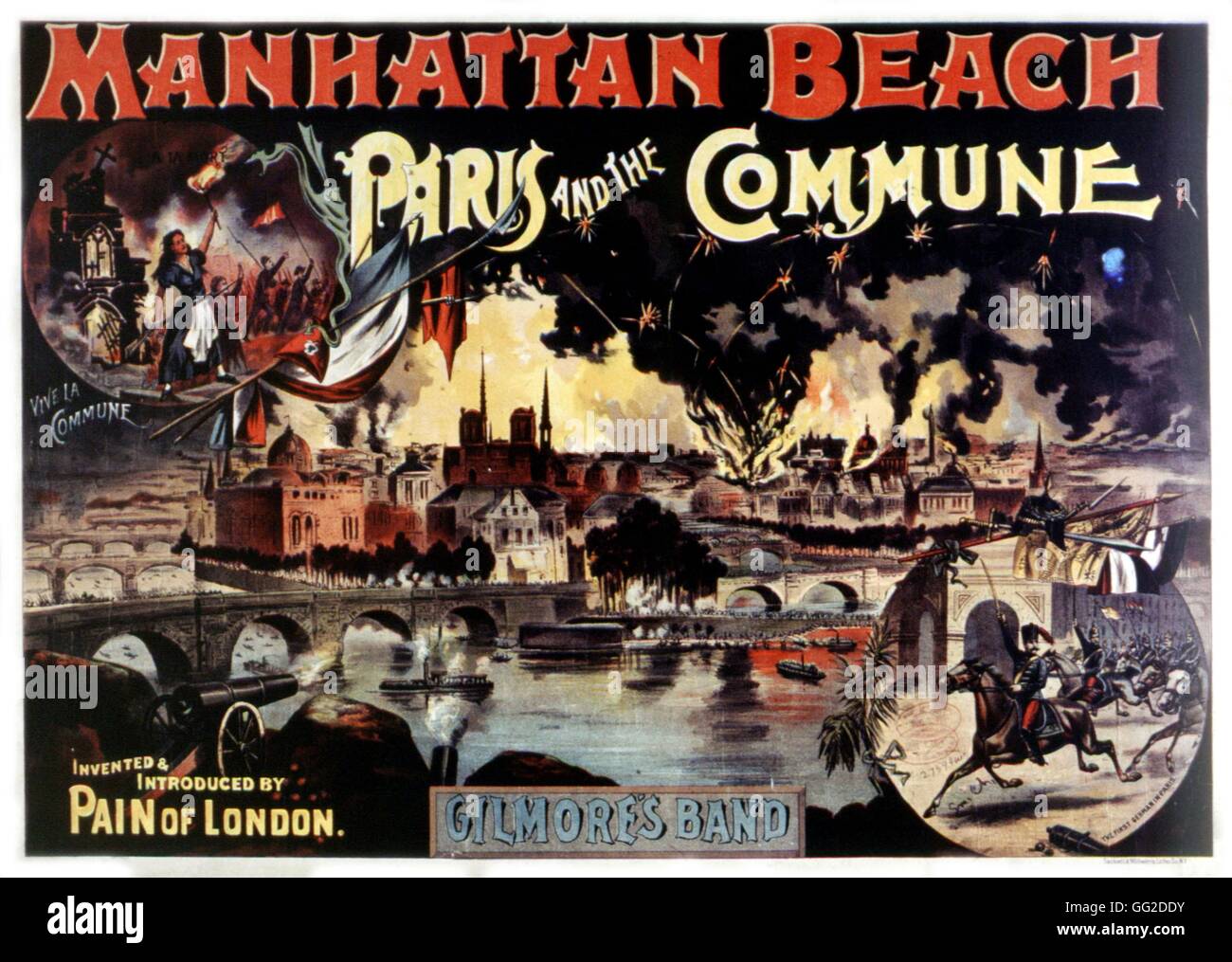 Paris during the Commune. British lithography 1870 France - Paris ...