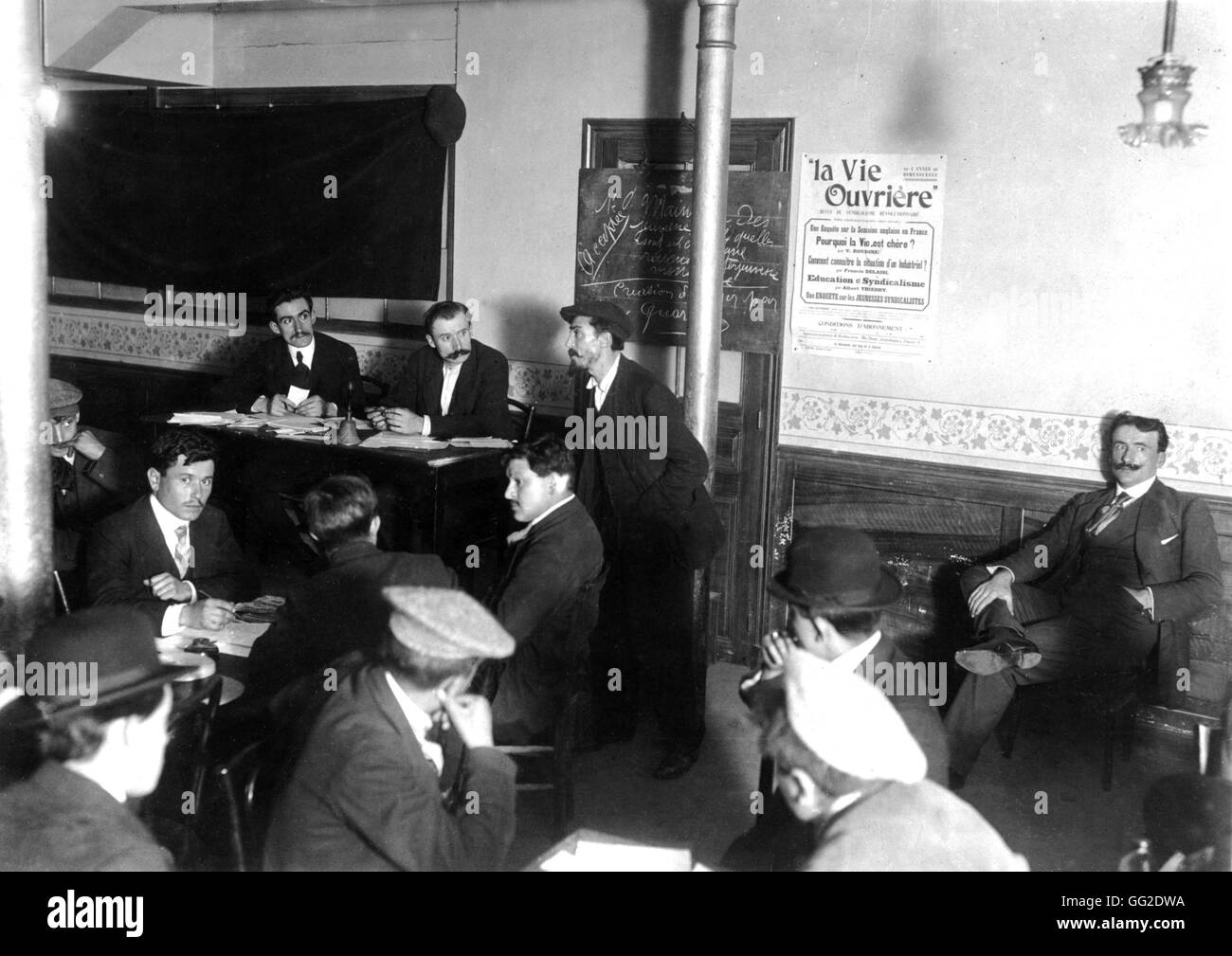 Meeting of the members of the magazine 'La Vie Ouvrière' (The Workers ...