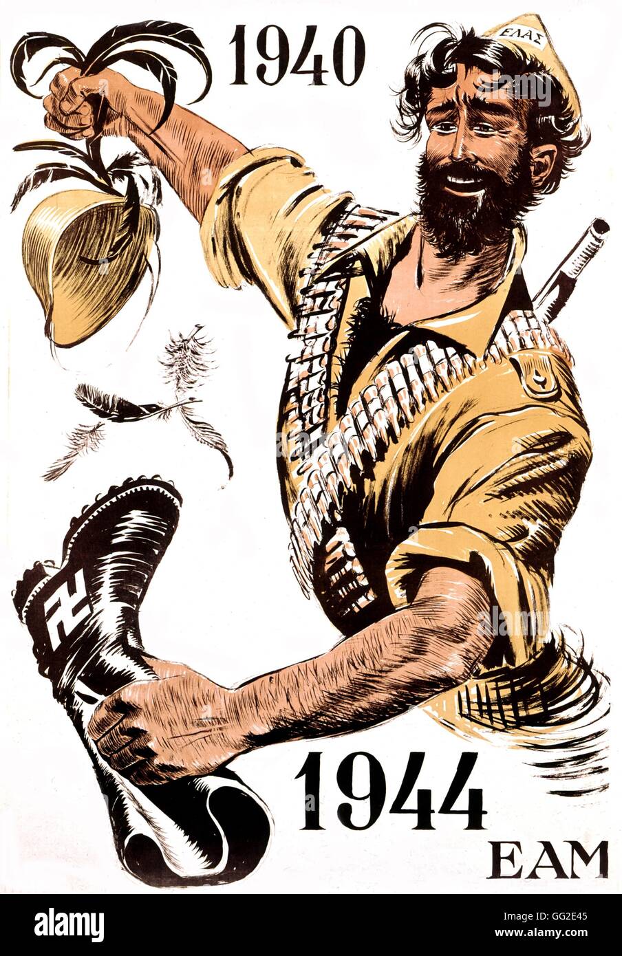 Poster Greek Liberation Front 1940-1944 Greece - World War II Athens ...