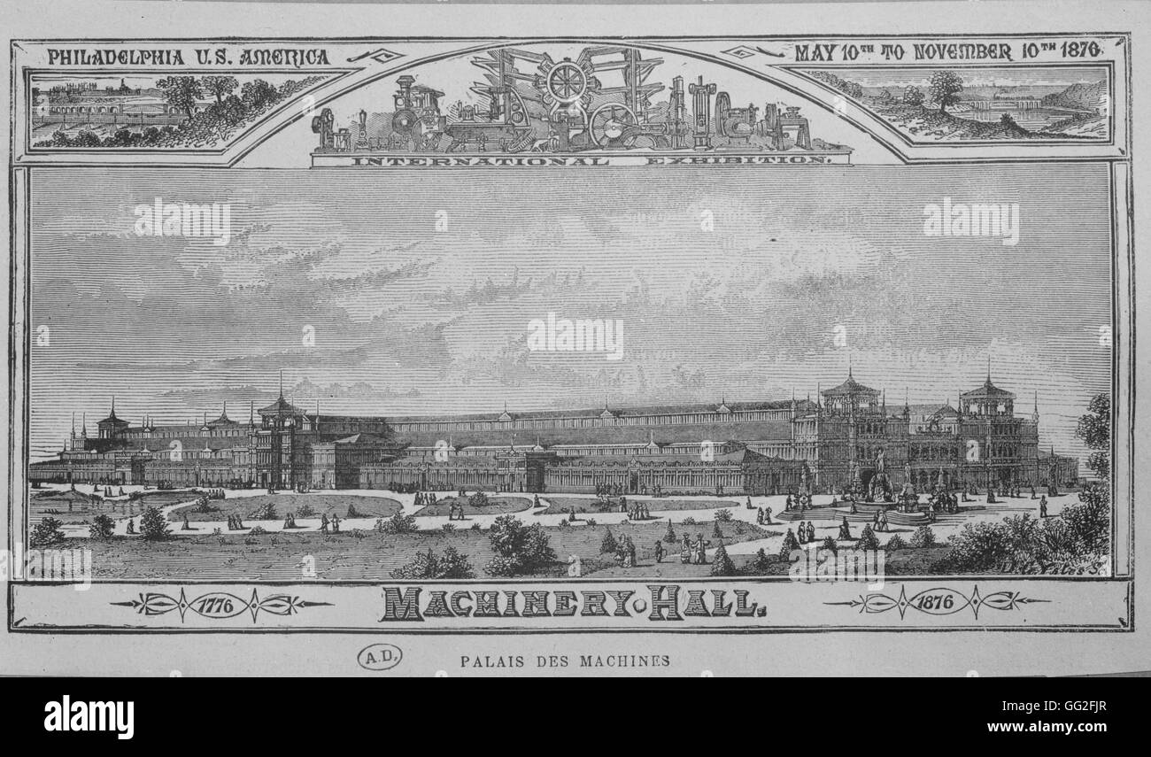 The 1876 Centennial Exposition in Philadelphia. Poster designed for the ...
