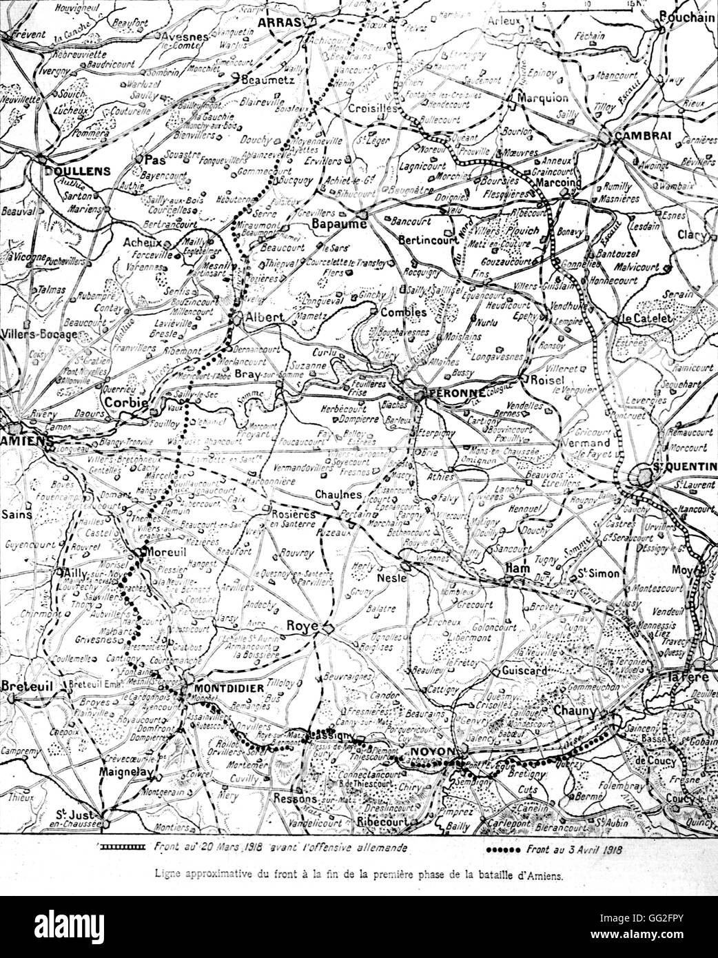 First World War. Approximate front line at the end of the first phase ...