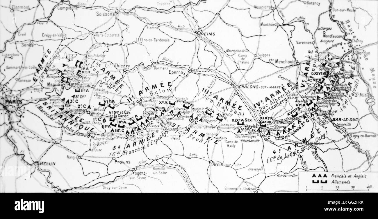 Battle of the marne map 6th september hi-res stock photography and ...