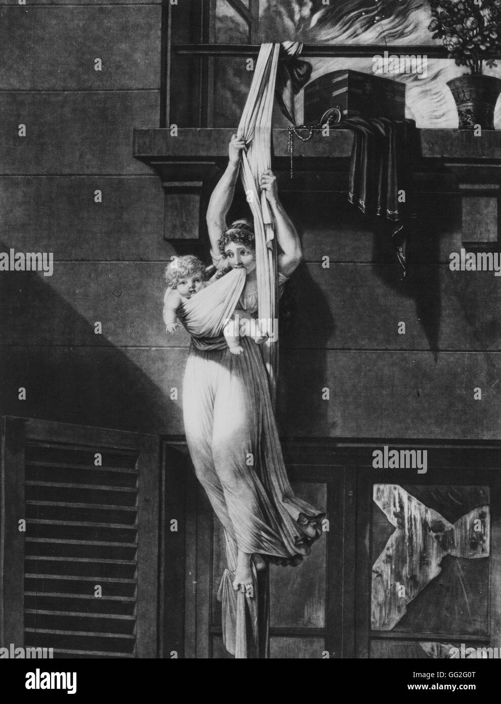 Woman escaping fire hi-res stock photography and images - Alamy