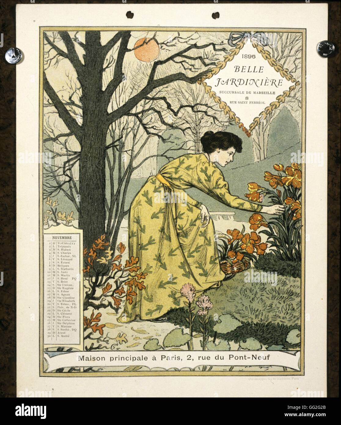 Eugène Grasset French school Calendar page from La Belle Jardiniere ...
