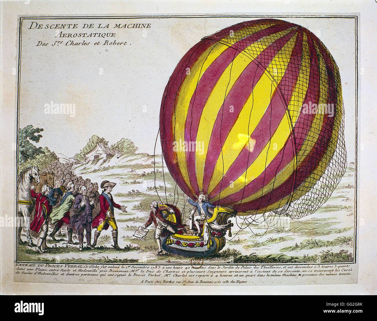Hydrogen-filled balloon invented by Jacques Charles and made by the ...