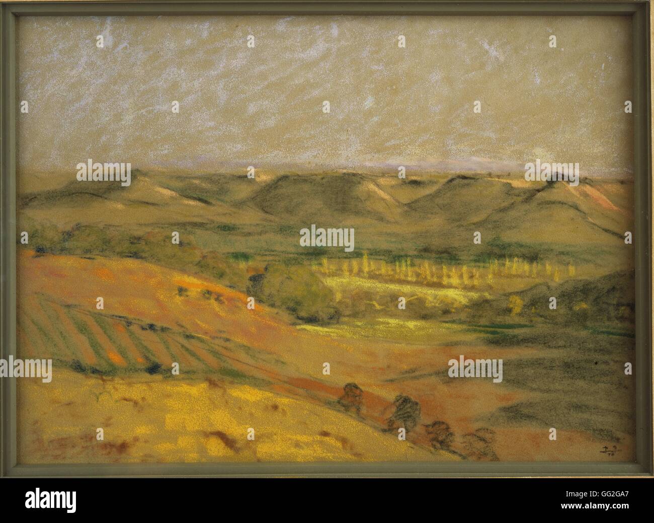 Pierre Ernest Prins French school Les terres rouges, Colombel dans le ...