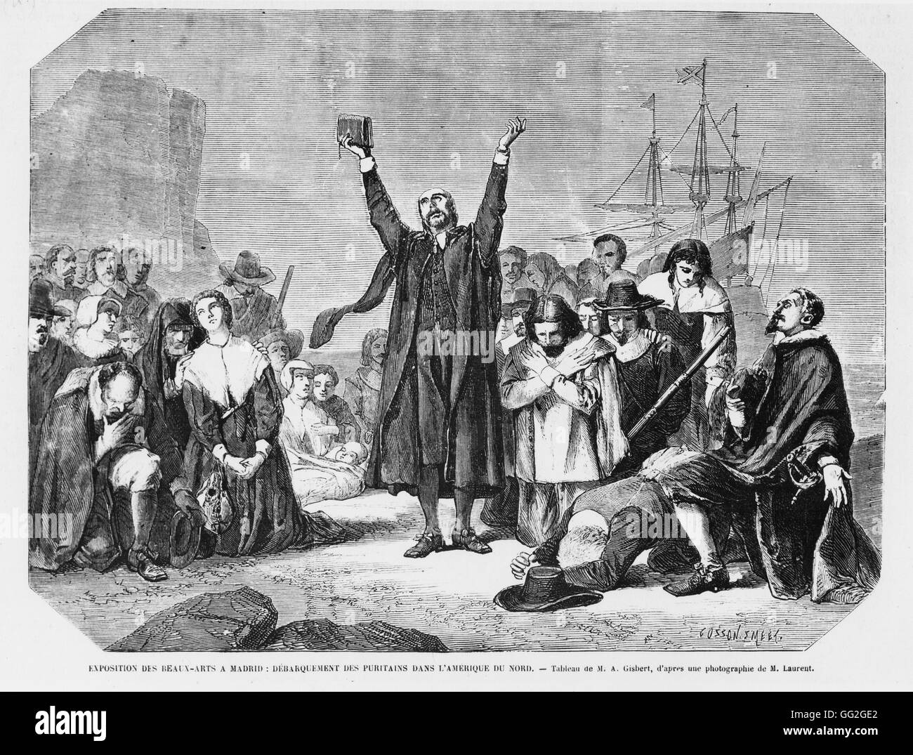 The mayflower ship painting hi-res stock photography and images - Alamy