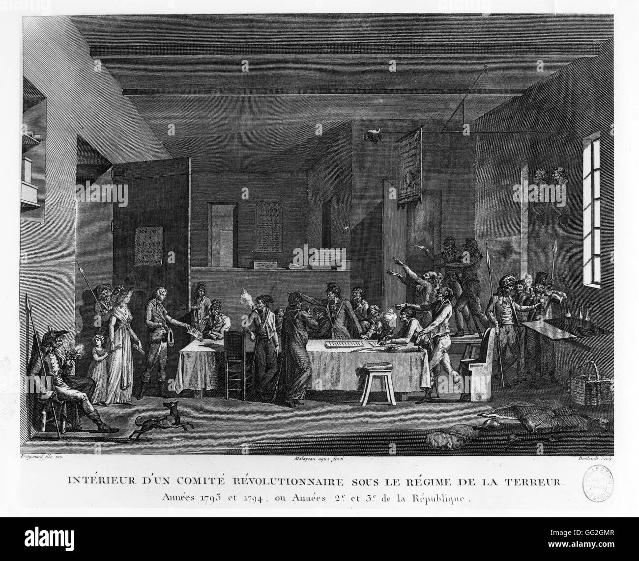 Alexandre-Evariste Fragonard French school Interior of a Revolutionary ...