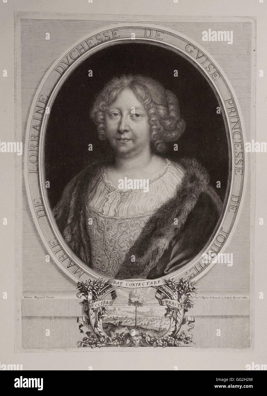 Antoine Masson, (after) Pierre Mignard French school Marie de Lorraine ...