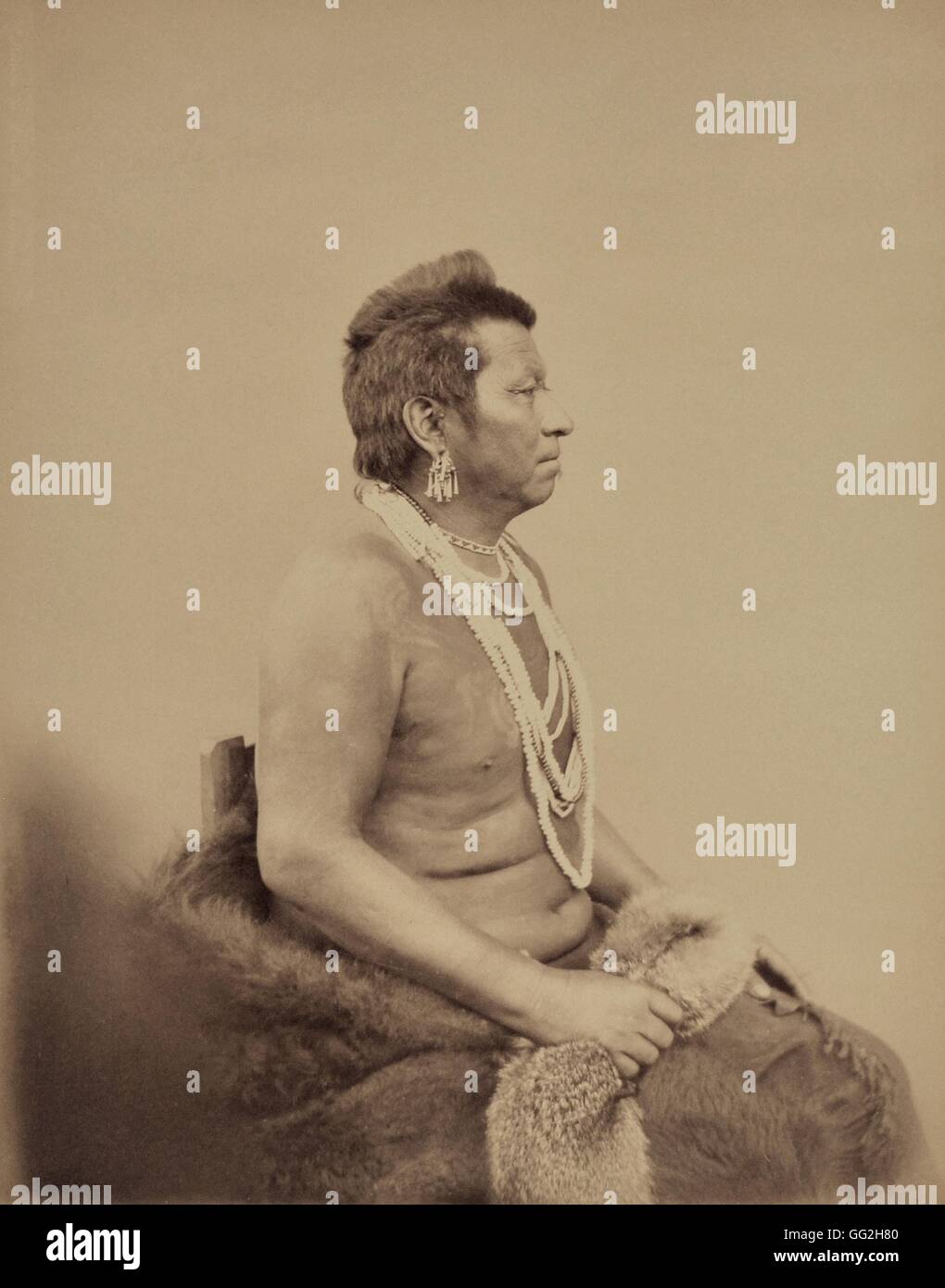 Bright Eye (Inshta-labi), from the Omaha Tribe. He's 45, is married and ...