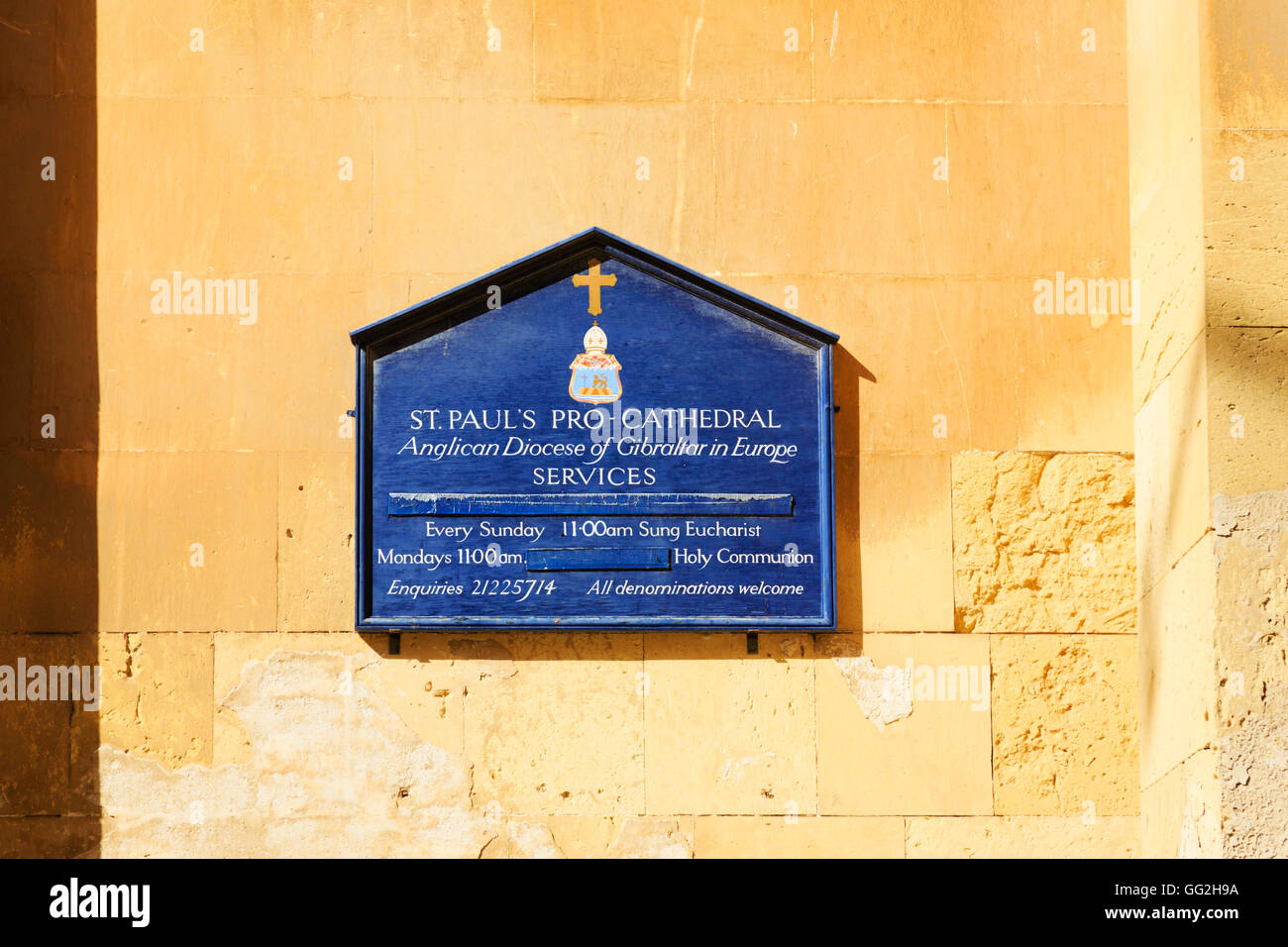 St Paul's Pro Cathedral sign, Valletta, Malta Stock Photo - Alamy