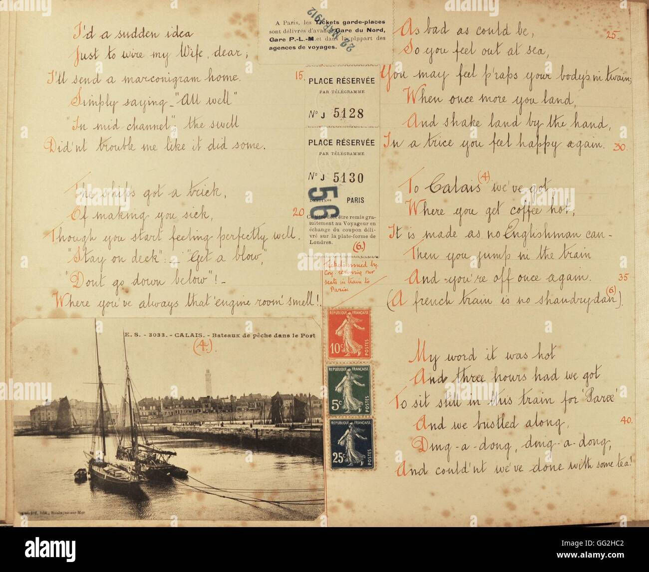 Travel diaries 72 handwritten pages in English with photographs ...