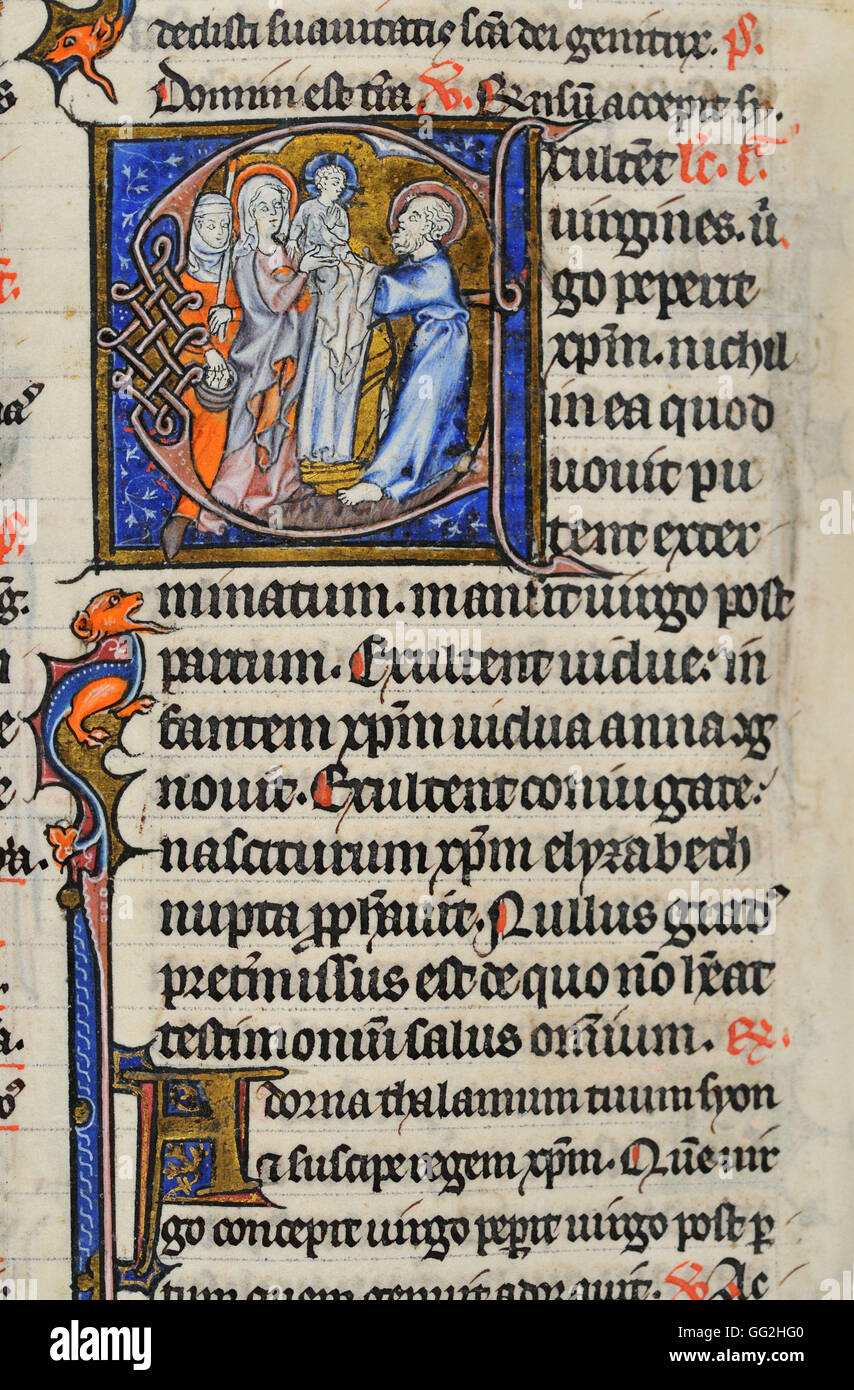 The presentation of Jesus to the Temple Breviary for Paris, folio 313 ...