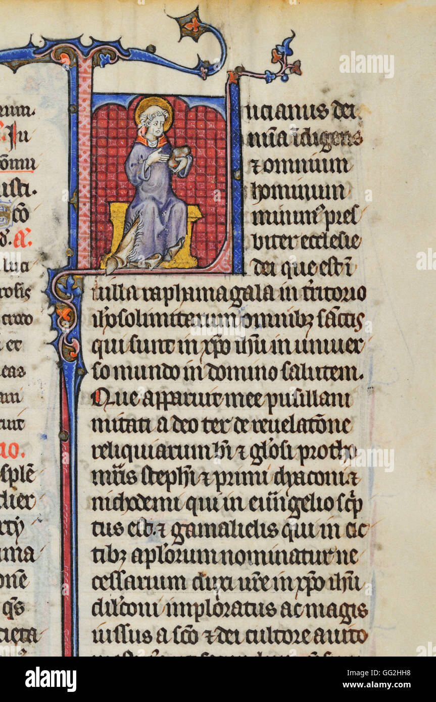 Folio 366 early 14th century manuscript parchment hi-res stock ...