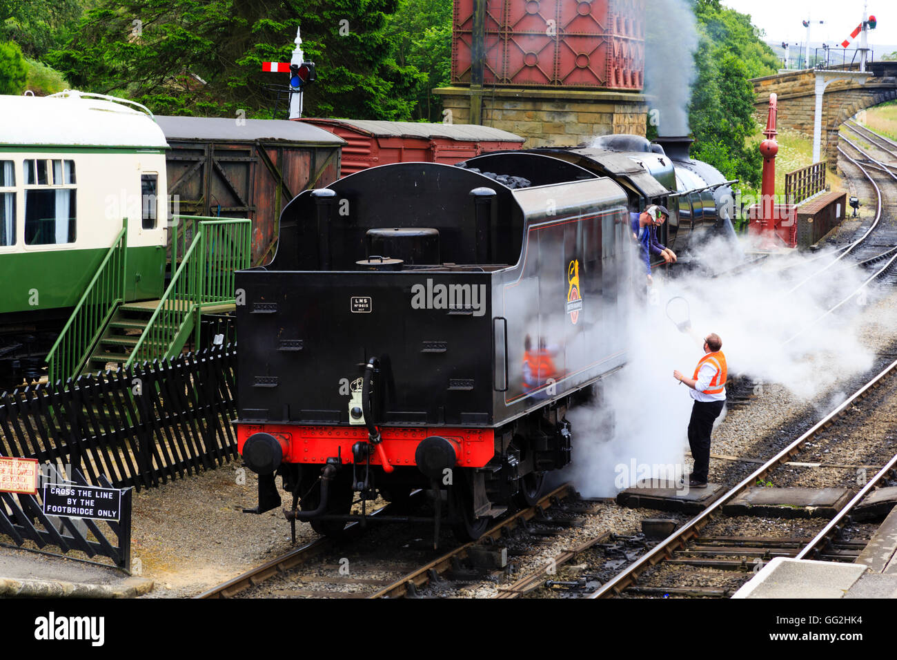 Black 5, 4-6-0, Number 44806 steam engine of the NYMR at Goathland ...