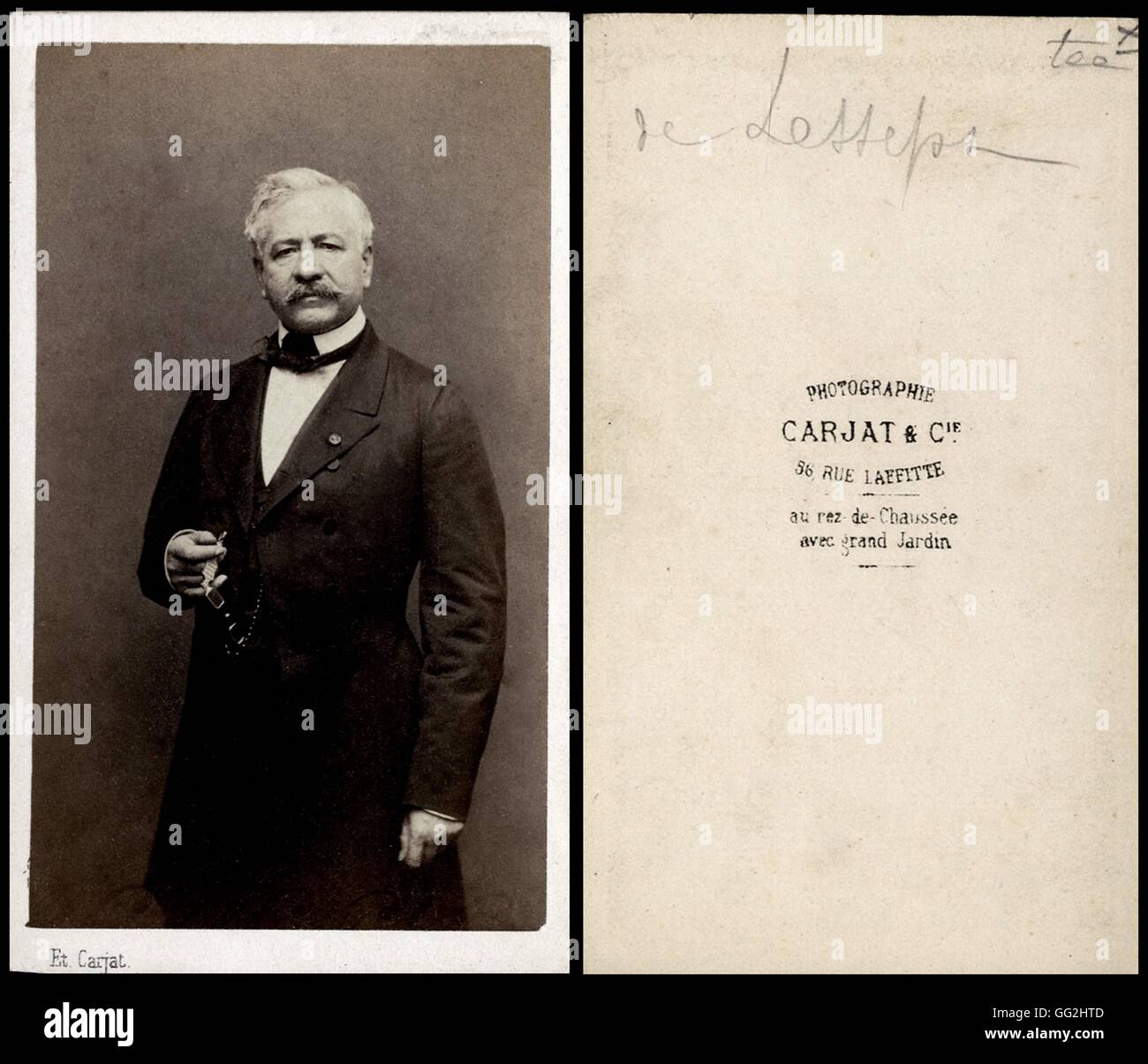Ferdinand de Lesseps (1805-1894), french diplomat and entrepreneur. He built the Suez Canal and ...