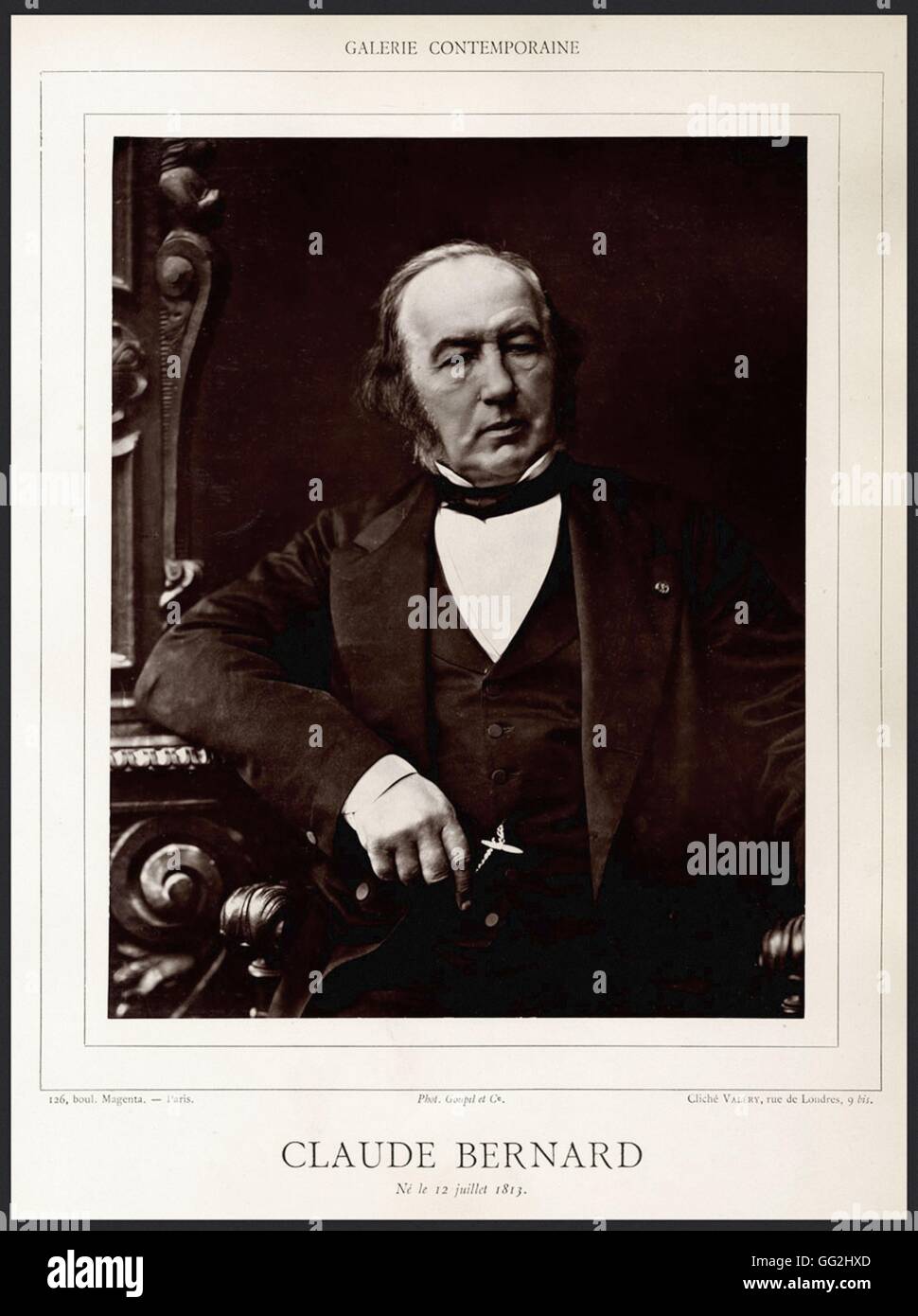 Claude Bernard (1813-1878), french doctor Photo by Valéry Stock Photo ...