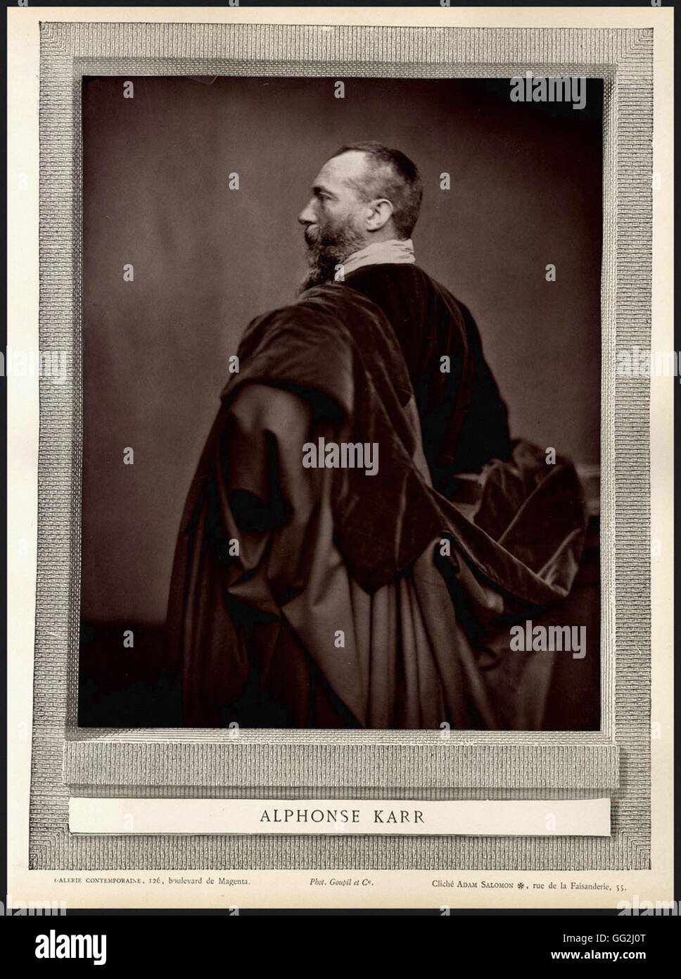 Portrait of Alphonse Karr (1808-1890) french writer and journalist Photo by Adam Salomon Stock ...