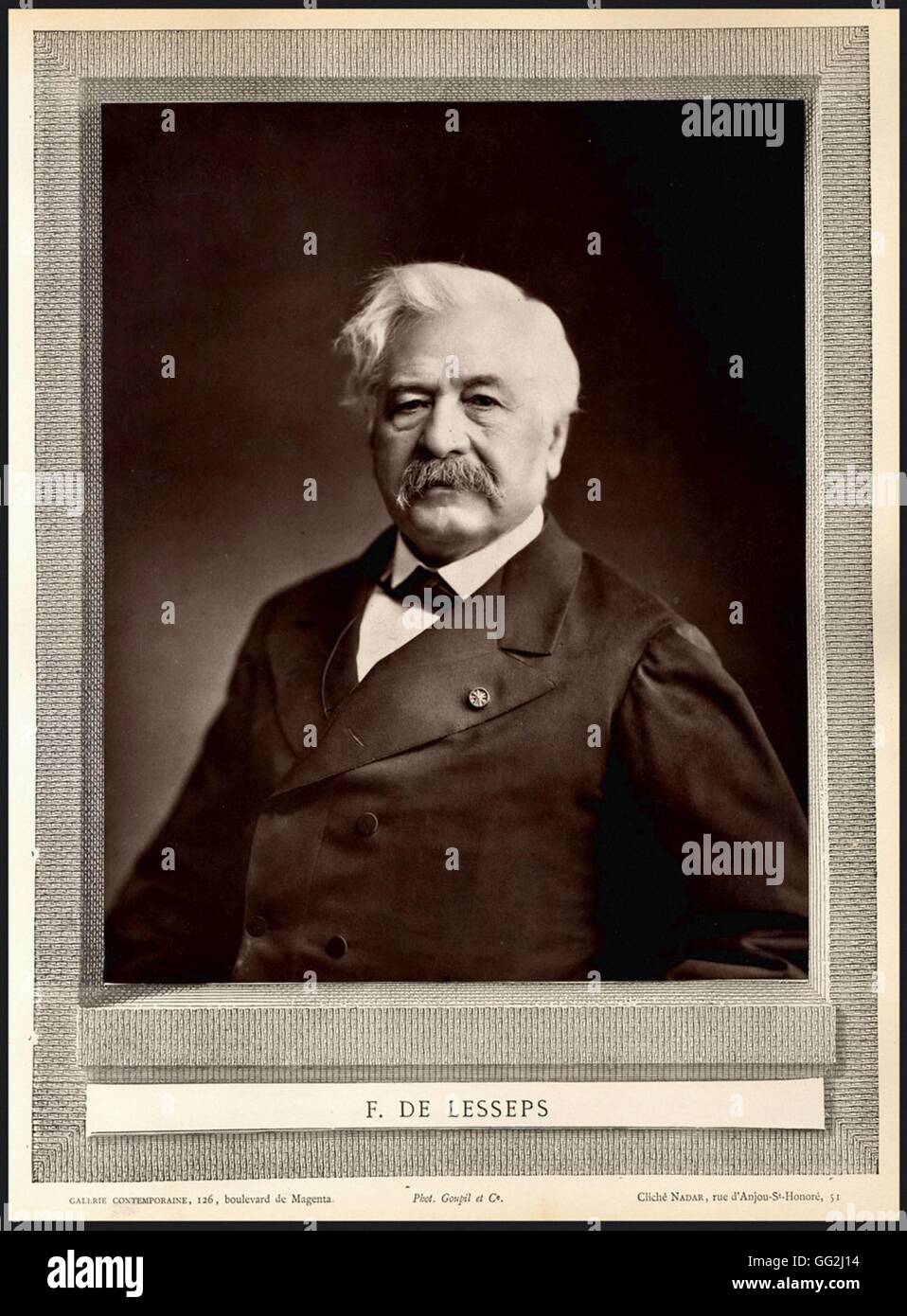 Portrait of Ferdinand de Lesseps (1805-1894), french diplomat and entrepreneur Photo by Nadar ...