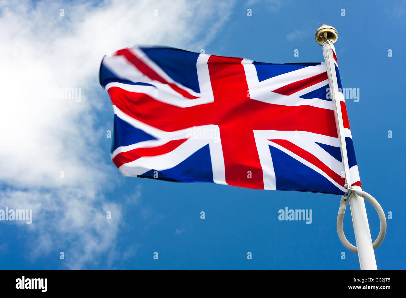Union jack flag fluttering hi-res stock photography and images - Alamy