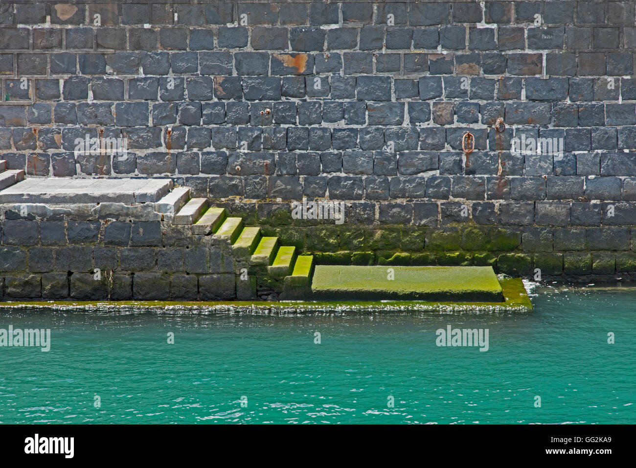 Steps for passengers Madeira harbor Stock Photo - Alamy