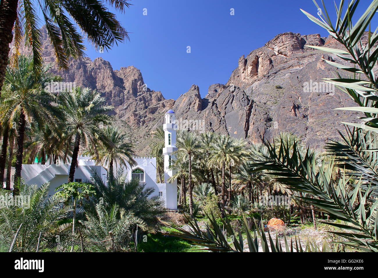 View of a mosque close to Bilad Sayt village in Western Hajar, Oman ...