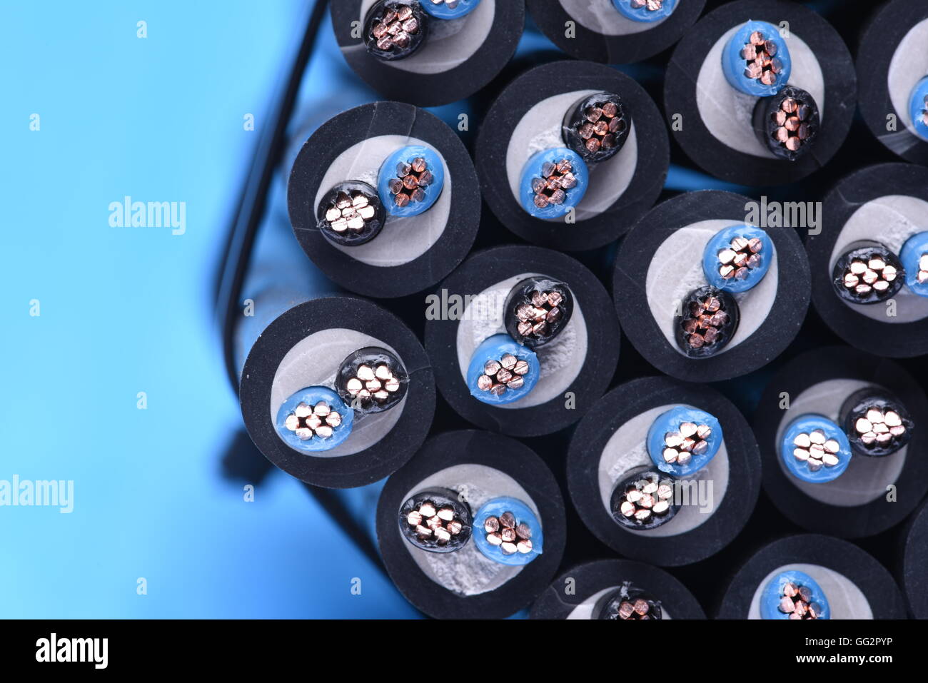 Group of electric cables closeup Stock Photo - Alamy