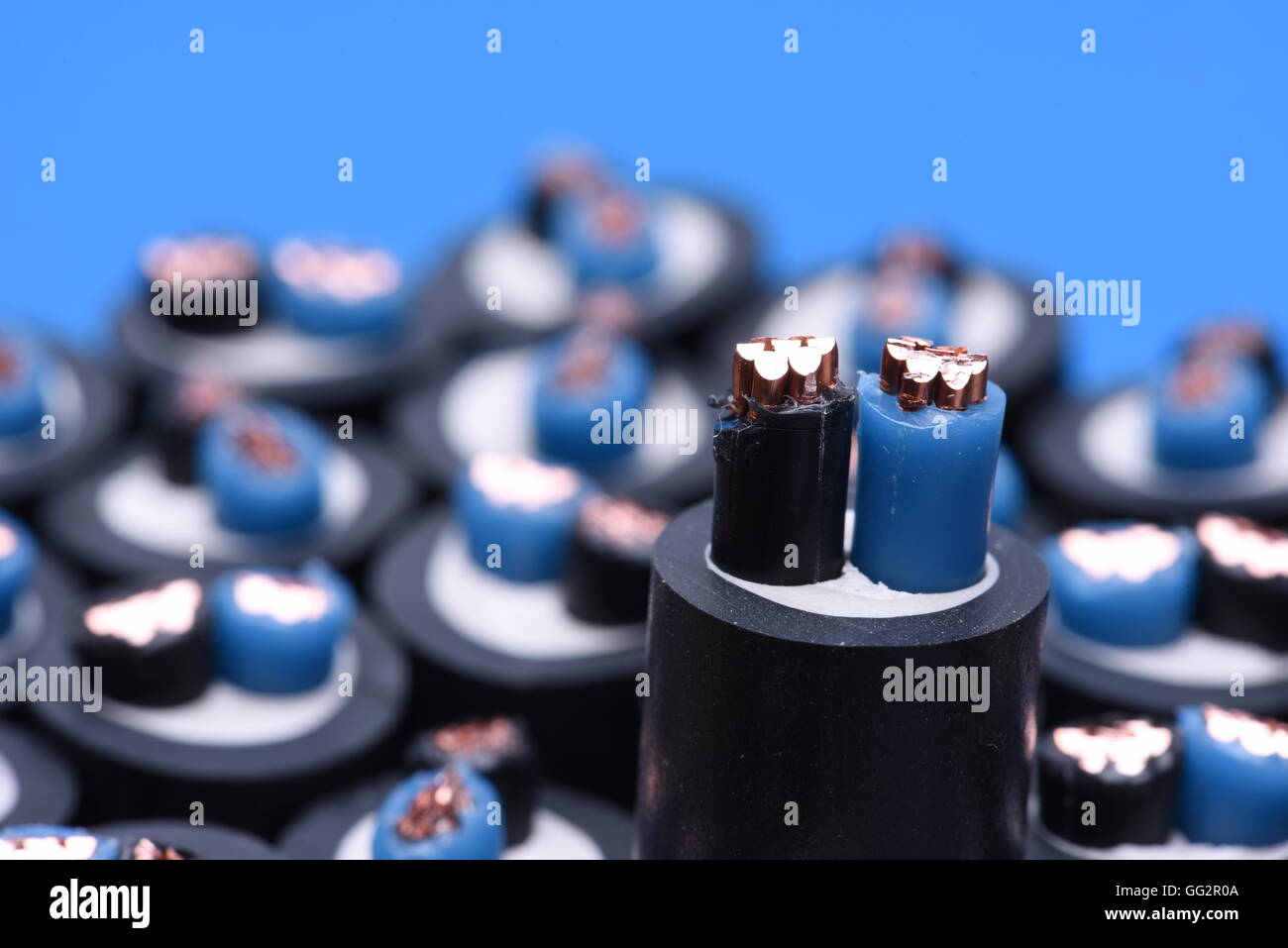 Group of electric cables closeup Stock Photo - Alamy