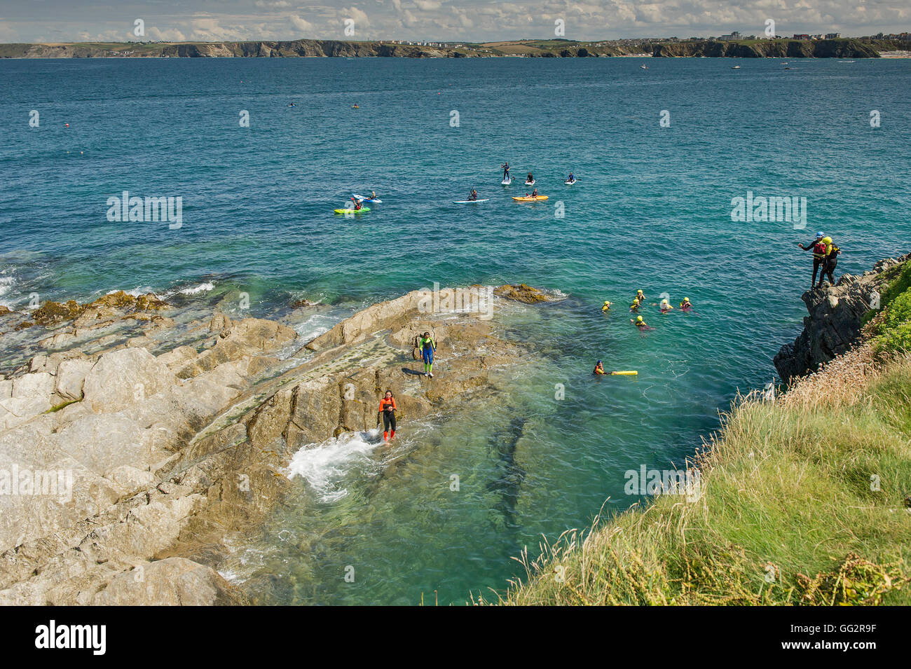 People enjoy various water based activities on The Headland in Newquay ...
