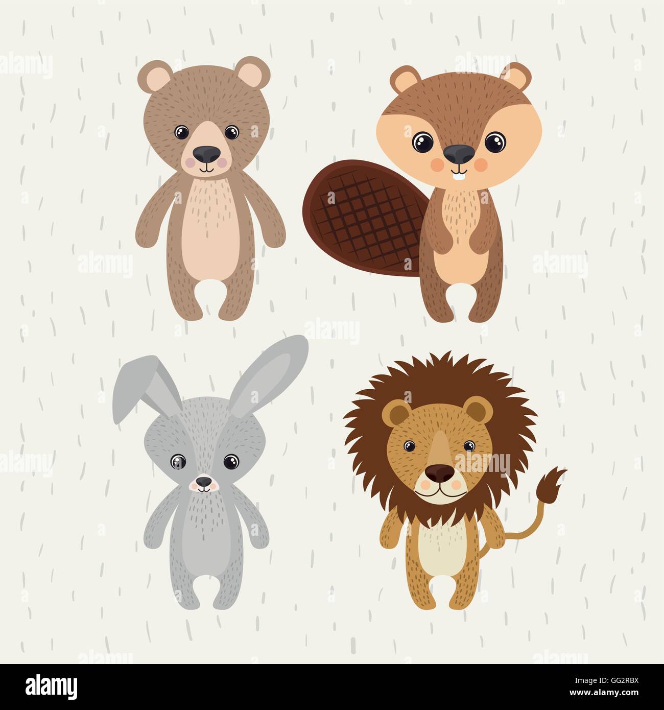 set cute animals wildlife icon Stock Vector Image & Art - Alamy