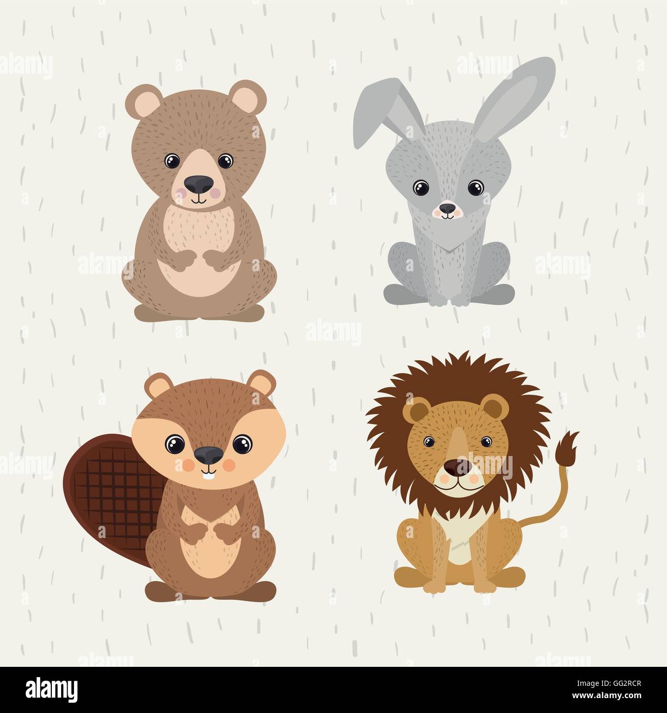set cute animals wildlife icon Stock Vector Image & Art - Alamy