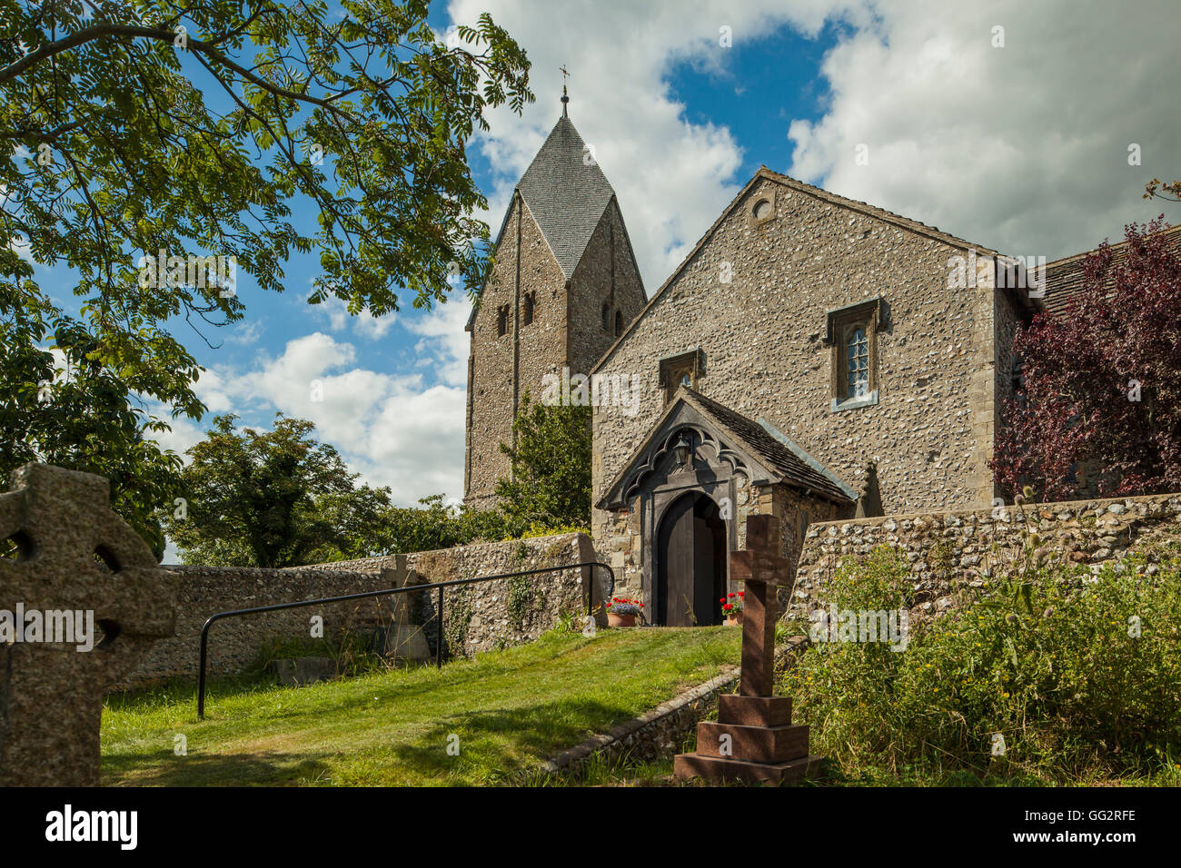 St Mary's church in Sompting village, West Sussex. The only example of ...