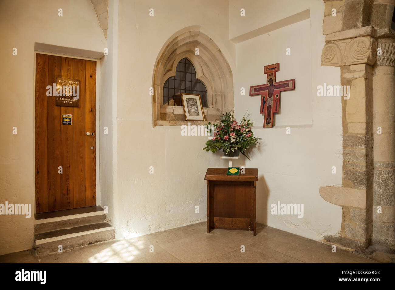 Interior of St Mary's church in Sompting village, West Sussex, England ...