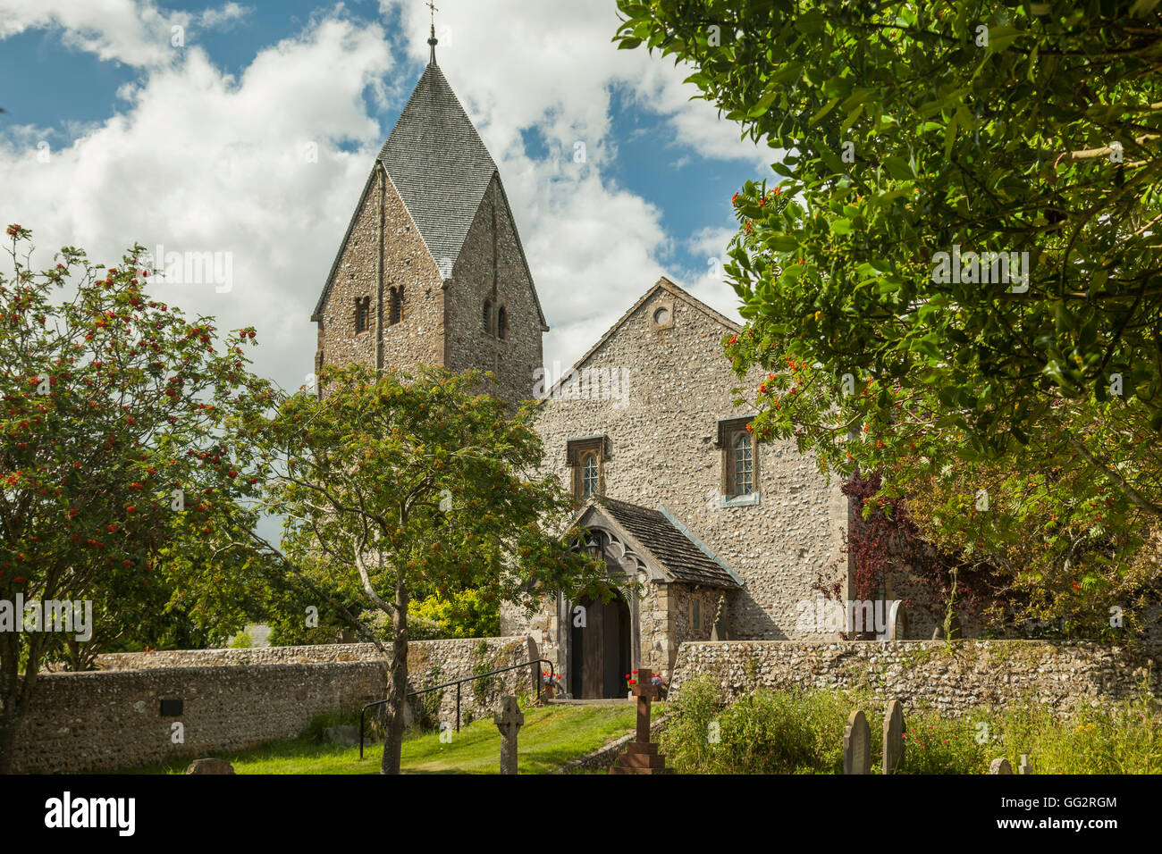 St Mary's church in Sompting village, West Sussex. The only example of ...
