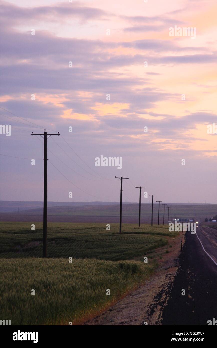 America road telegraph poles hi-res stock photography and images - Alamy