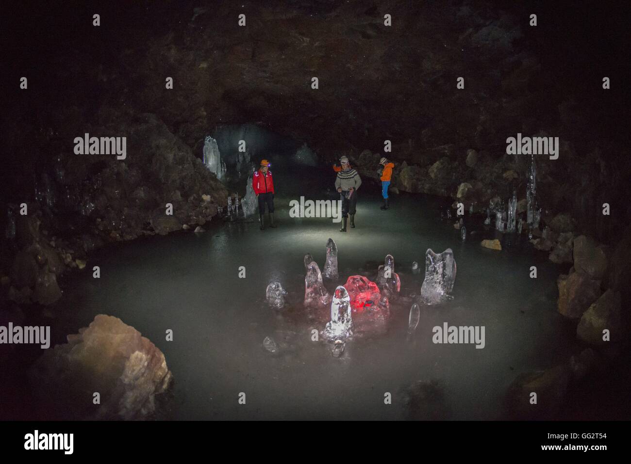 Lofthellir Lava Ice Cave Expedition - May 2016 | usage worldwide Stock ...