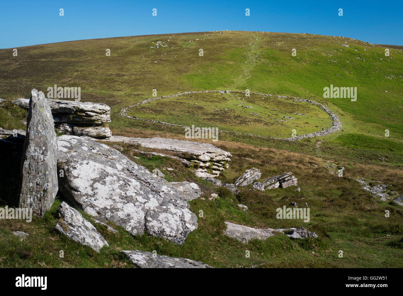 Grimspound bronze age settlement hi-res stock photography and images ...